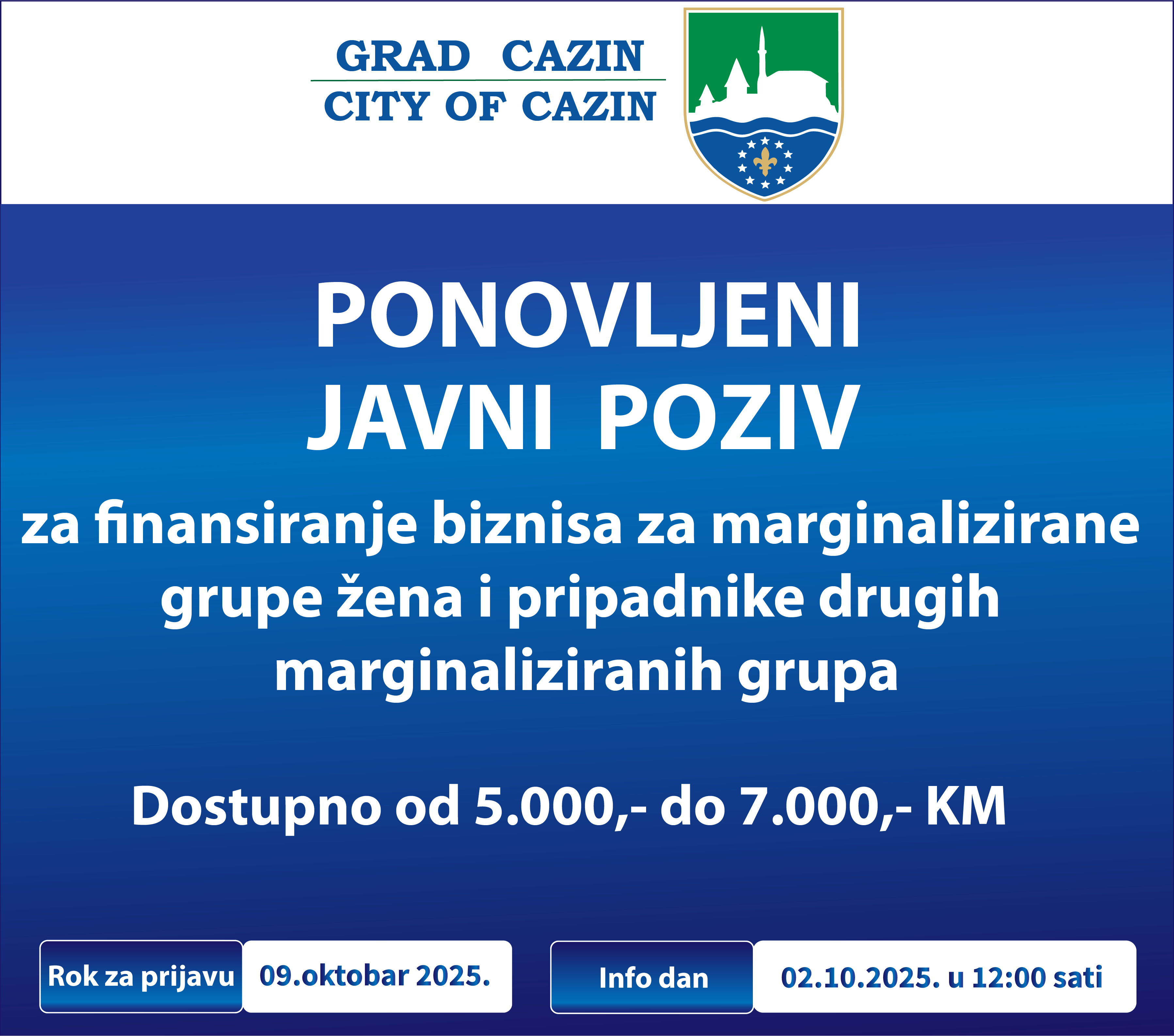 Zaključak o raspodjeli sredstava Grada Cazin, marginaliziranih grupa ...